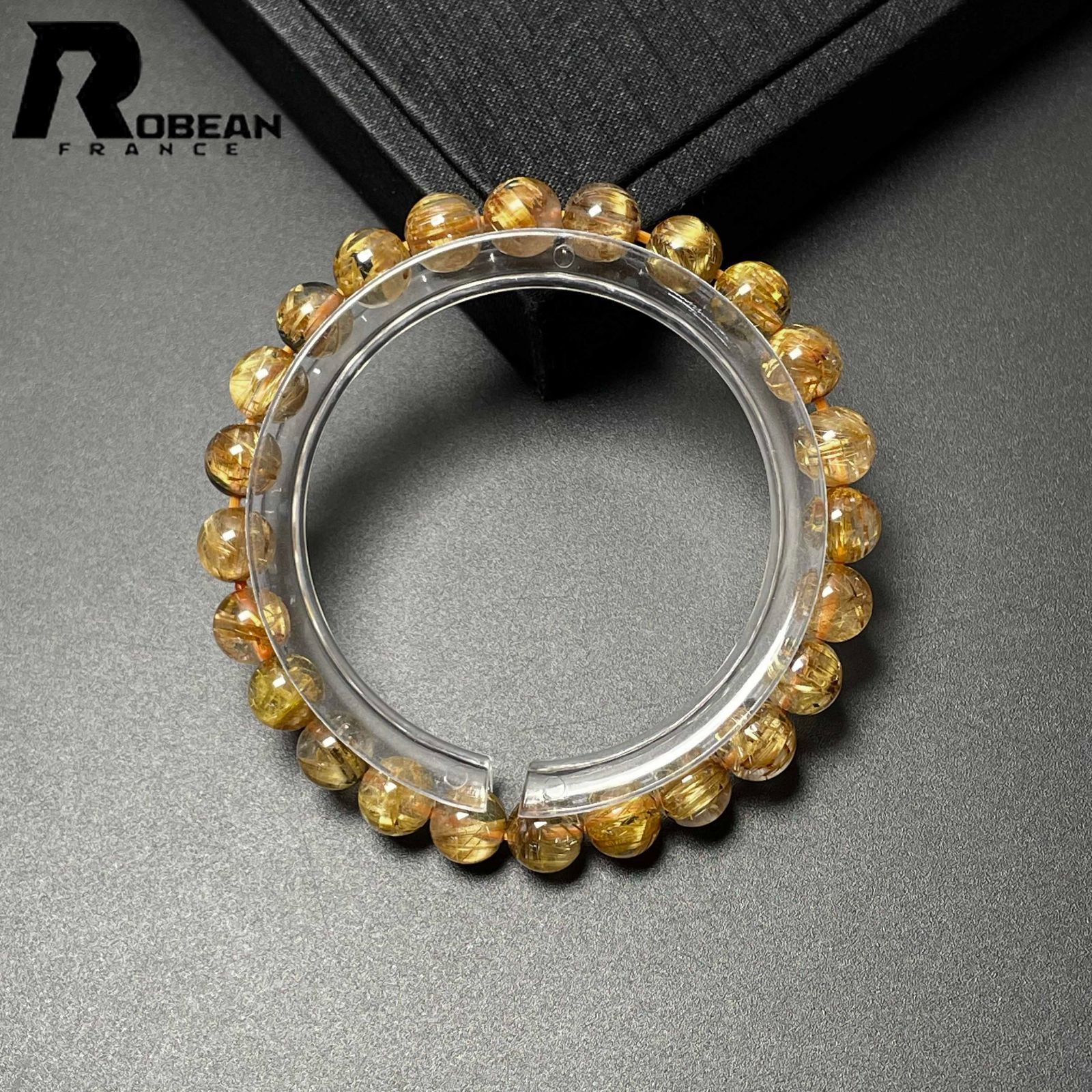 絶賛 EU製 定価7万円★ROBEAN・太陽花タイチンルチル★黄金針水晶 金運 開運 ゴールド ブレスレット パワーストーン プレゼント 7. ...