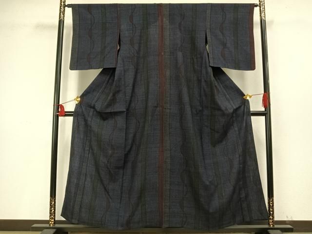 平和屋着物○結城紬 100亀甲 花丸文 正絹 逸品 AAAZ6852ph