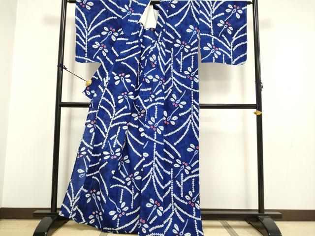 平和屋着物∴夏物 浴衣 有松鳴海絞り 花繋ぎ 綿 逸品 DAAV7332cd