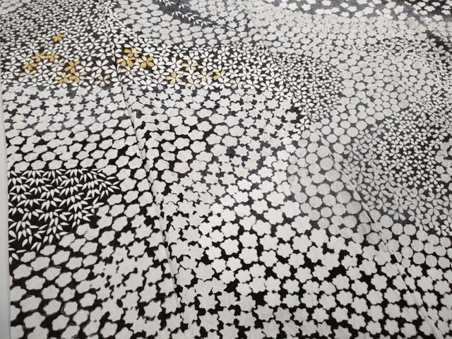 平和屋本店□極上 中国三大刺繍 相良刺繍 訪問着 流水花文 暈し染め 銀