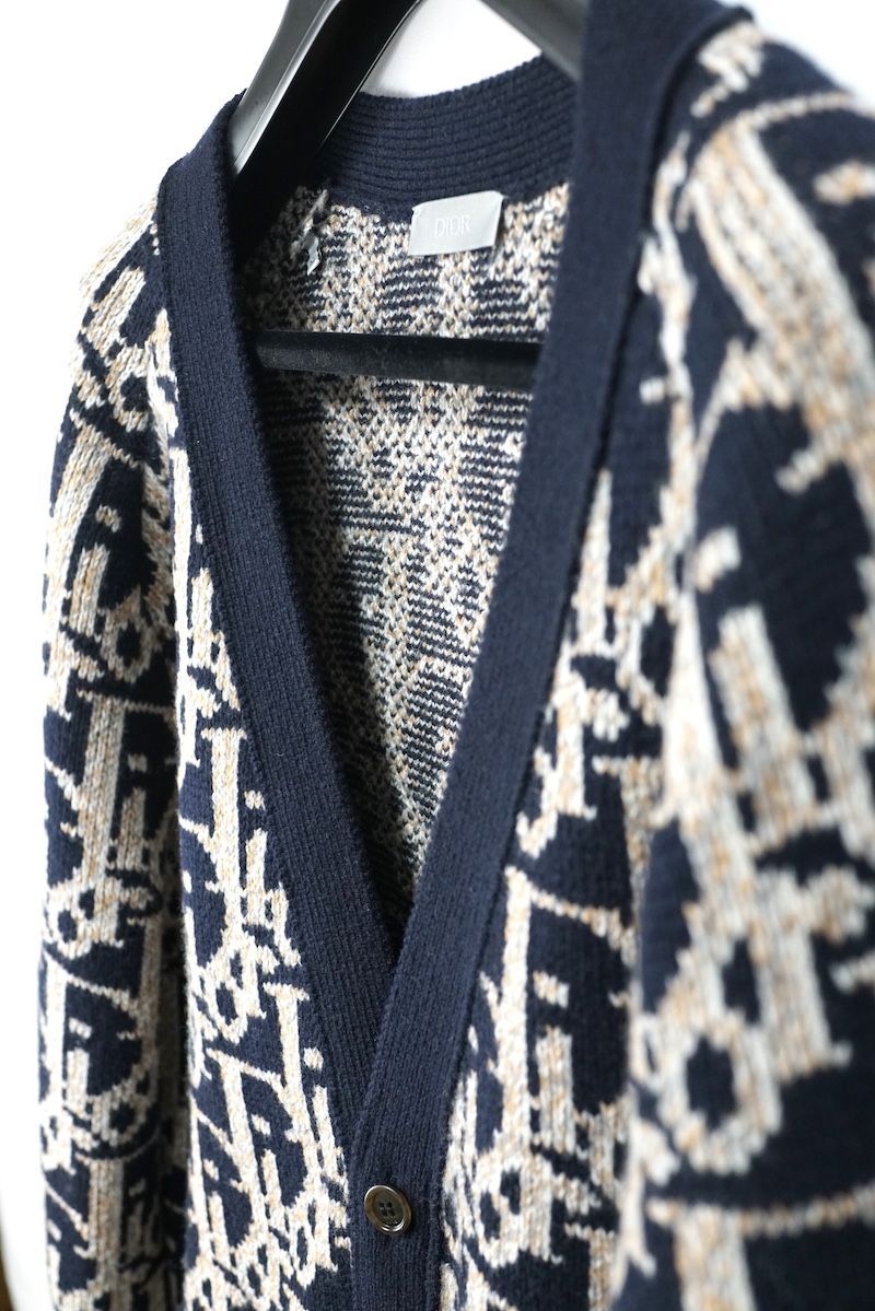 2022AW DIOR ディオール オブリーク 総柄 ウール ニット カーディガン