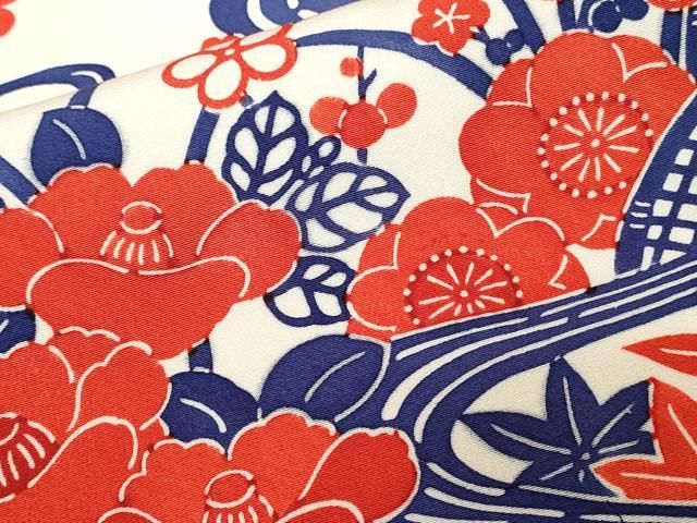 平和屋着物○豪華振袖 型染 流水風景花文 正絹 逸品 DAAQ3196ps