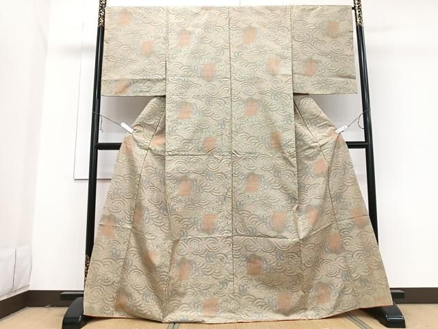 平和屋着物＊夏物 小紋 絽 型染め 舞鳥文 正絹 逸品 AAAZ1276fy