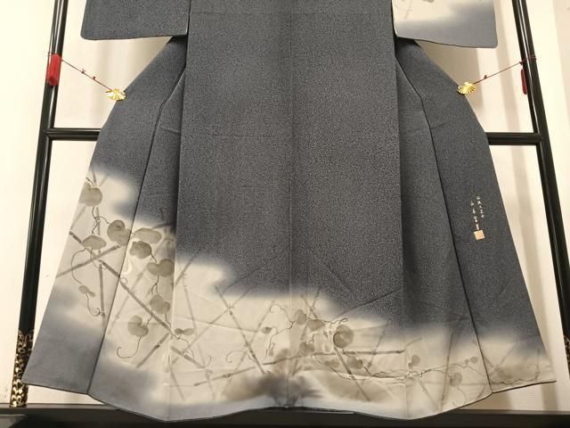 平和屋着物○伝統工芸士 山本富男 訪問着 枝梅 暈し染め