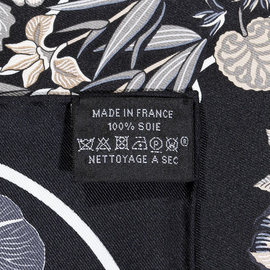HERMES エルメス カレ90 Planifleurs プラニフルール 003965S 13 スカーフ 2023AW ブラック グレー【中古 ...
