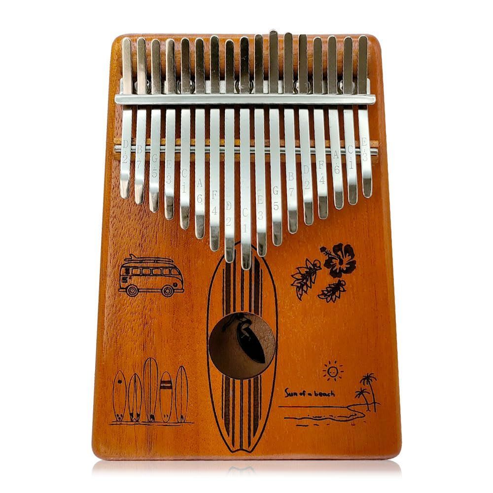 サーフボード300_ブラウン カリンバ 海 サーフボード セット ブラウン GKL-300BR 親指ピアノ 17キー 初心者セット オクメ材 調整用ハンマー 日本語マニュアル 楽譜集付き - メルカリ