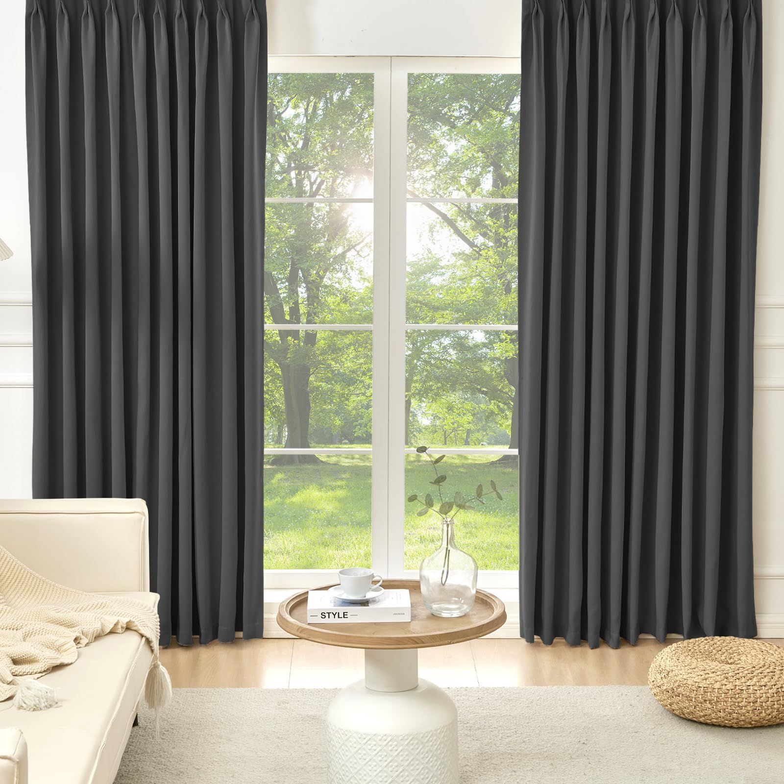 遮光カーテン 178cm丈 2枚組 1級遮光 厚手ドレープカーテ 178cm丈 断熱 UVカット HEVUMYI 防音 保温 防寒 昼夜目隠し 省エネ 無地 洗濯機対応 形態記憶加工済み 寝室 ...