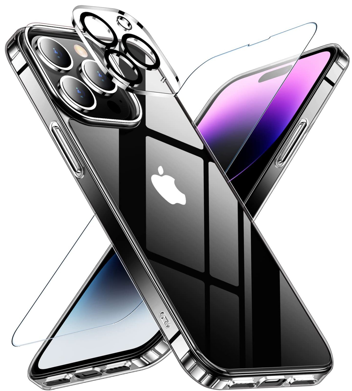 iPhone14pro 用 ケース クリア 耐衝撃 カメラレンズ保護付き 黄変防止 アイフォン14pro ケース 米軍MIL規格 SGS認証 アイホン14proケース ワイヤレス充電対応 ...