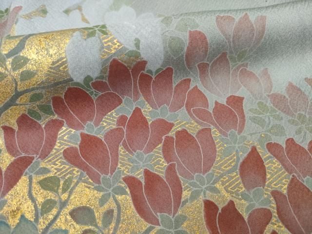 平和屋着物○京友禅の第一人者 松井青々 訪問着 草花