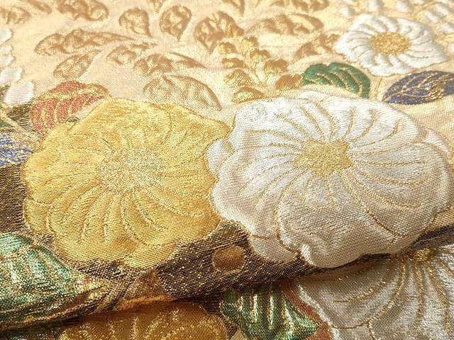 平和屋着物○六通柄袋帯 ふくれ織 辻が花 金銀糸 正絹 逸品 CAAY9291yk