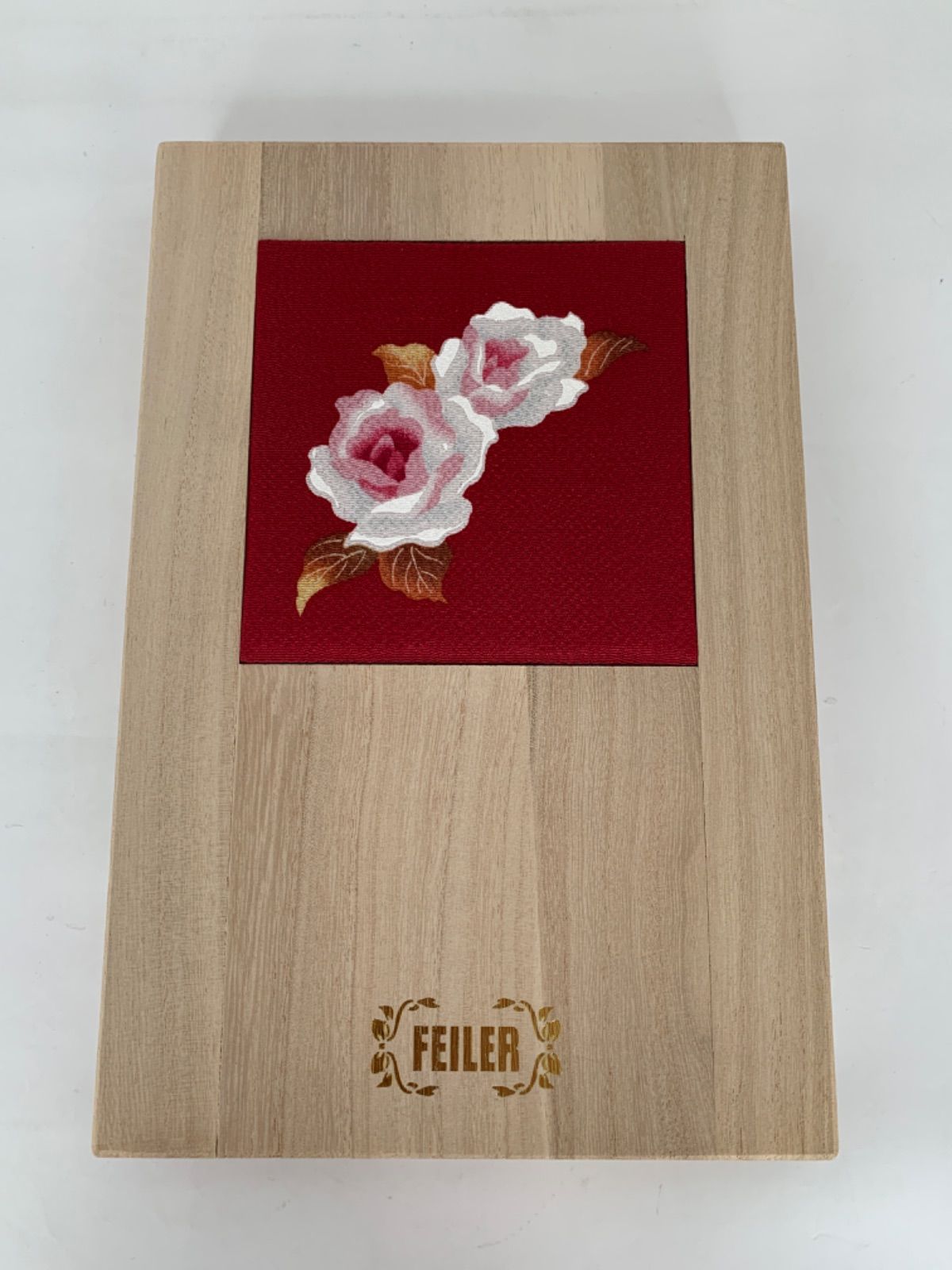 FEILER フェイラー 絹100% ちりめん ミニ風呂敷 木箱入り 薔薇柄 ローズ - メルカリ