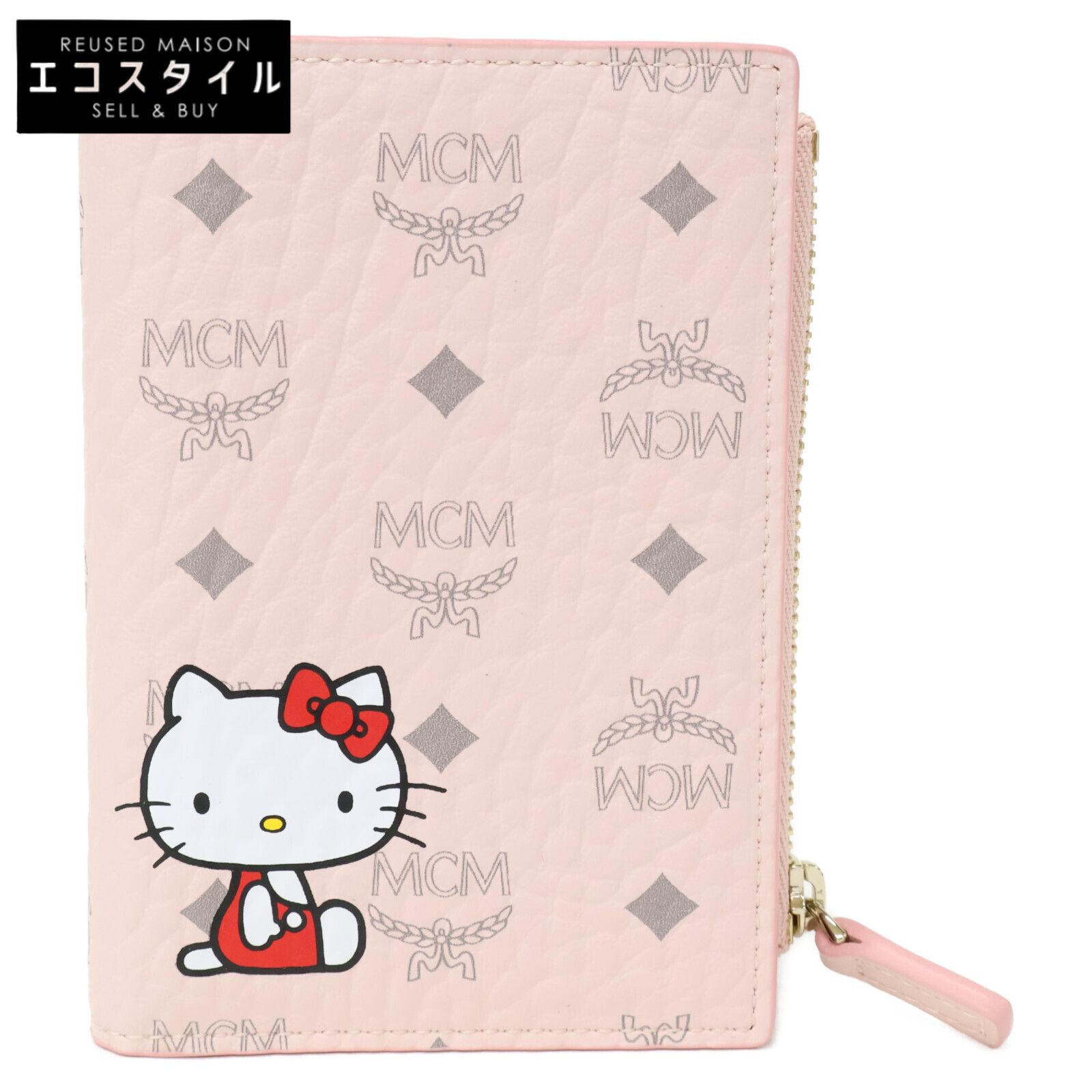 MCM エムシーエム 【新品同様】MXSFSTA03QH001 MCM x HELLO KITTY ハローキティ 二つ折りジップカード ...