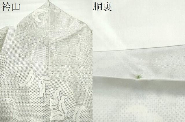 平和屋着物○本場大島紬 白大島 120亀甲 花唐草文 正絹 逸品