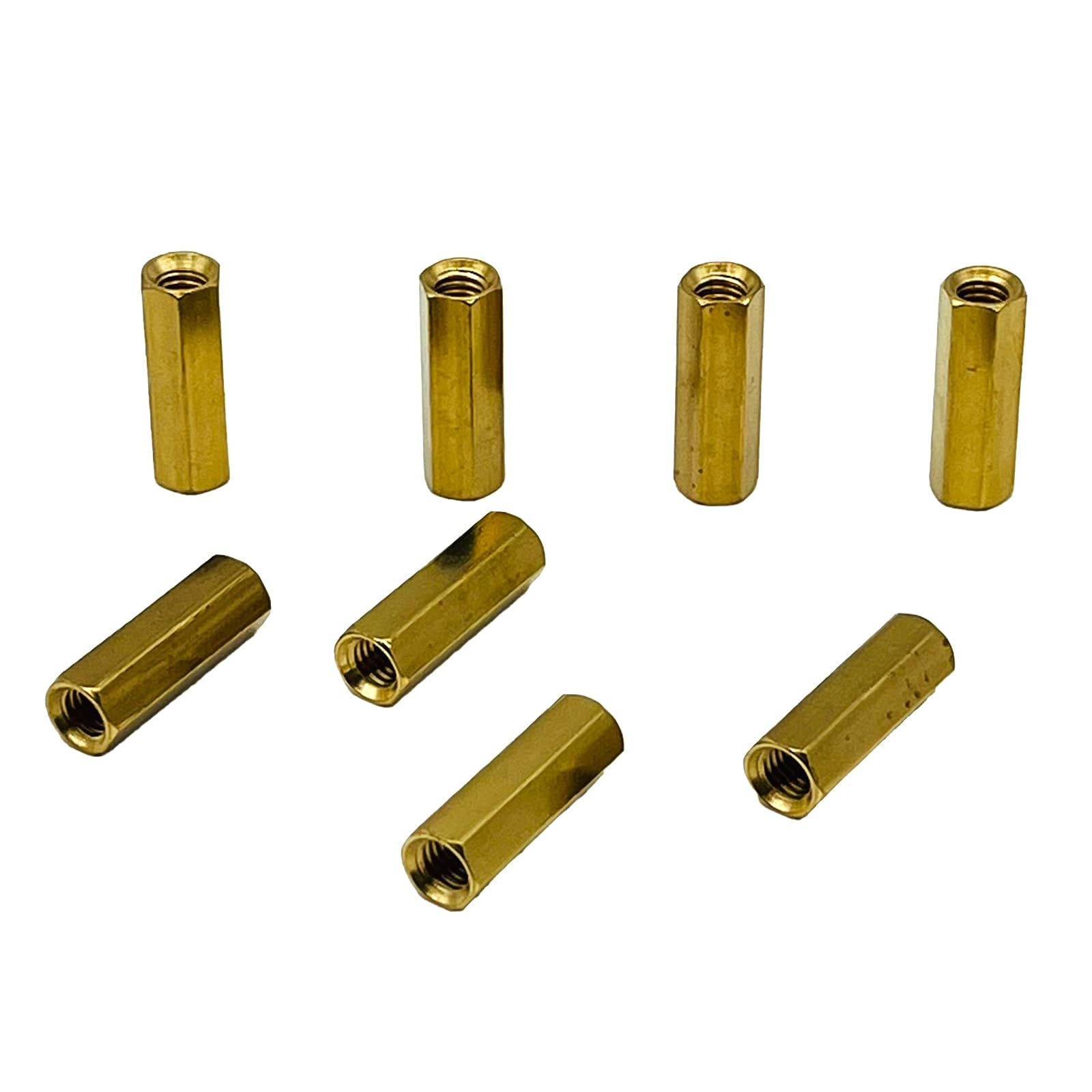 LISPHOS ナット M6 六角ナット 真鍮 ロングナット マフラーナット 長ナット 高ナット バイク 25mm ゴールド (8個セット ...