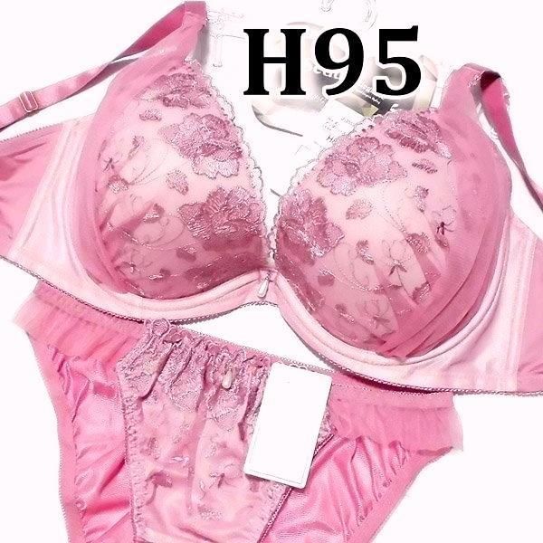 [格安]49[H95＆4L]魅惑的なブラ＆ショーツセット ロータスローズ花柄レース 大きなカップグラマーサイズ 新品未使用 - メルカリ