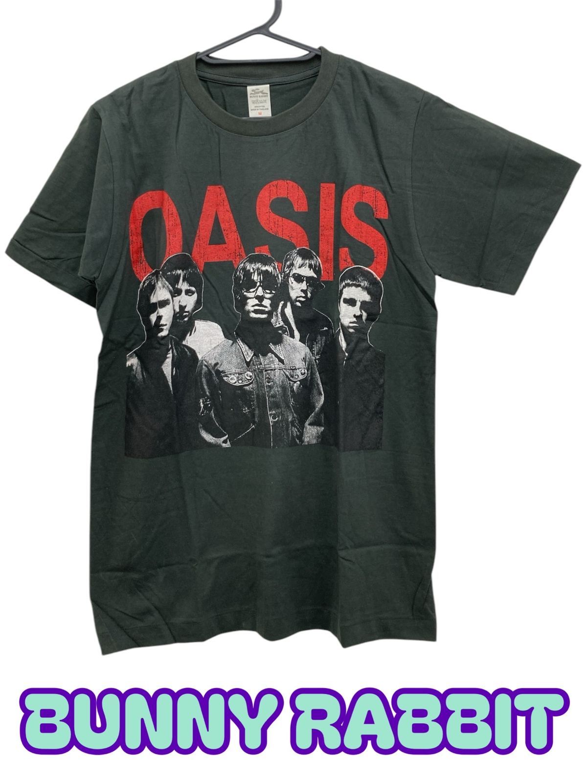 デザインTシャツ BUNNY RABBIT OASIS オアシス ビンテージ風 ロック ブリティッシュロック UK レジェンド バンド フェス ...