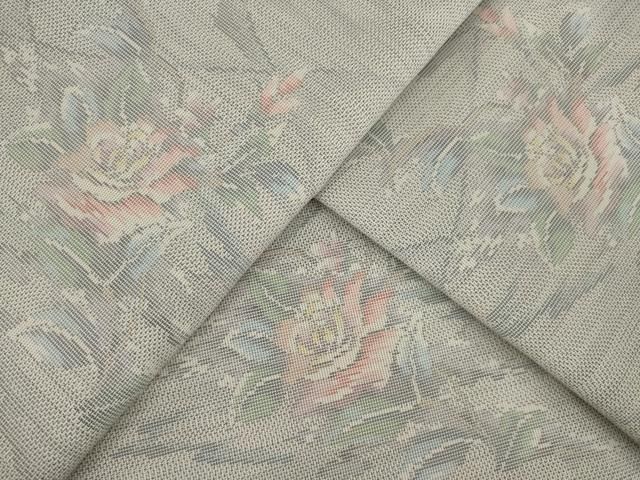 平和屋着物○本場大島紬 白大島 9マルキ 舞花文 ますいわ屋扱い