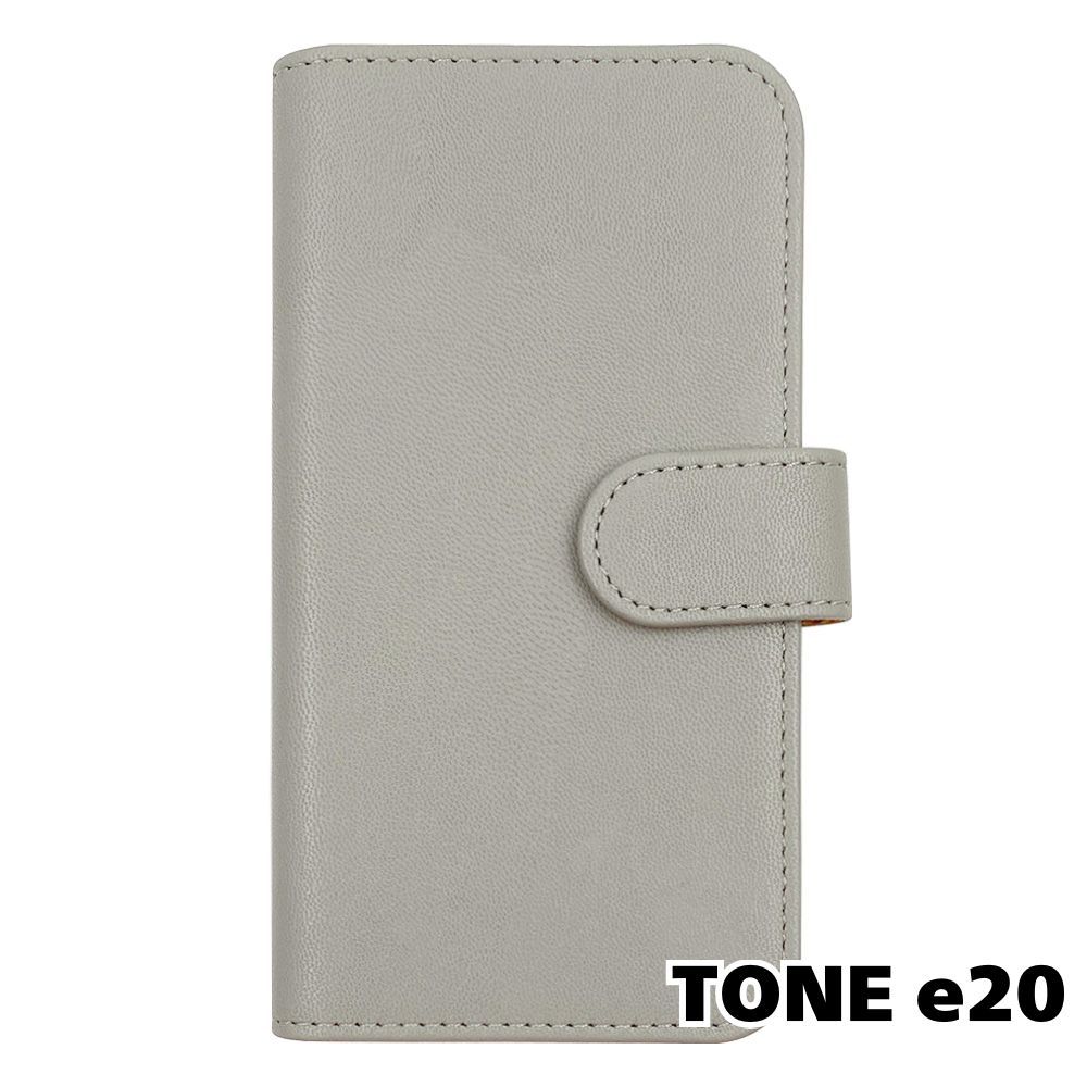 【新品未使用】 TONE e20 トーンe20 手帳型スマホ ケース スムース PUレザー (カバー色ライトグレー) 無地 灰色 くすみ ニュアンスカラー シンプル カード収納 flip51 ...