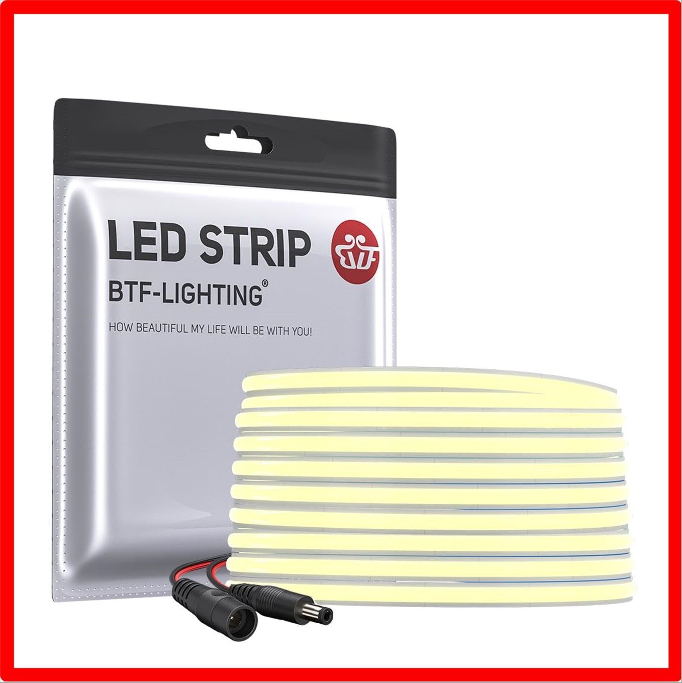 【送料無料】DC12V 昼白色 5mm_5M 480LEDs/m BTF-LIGHTING FCOB COB LEDテープライト 高密度 ...