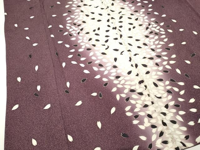 平和屋着物○伝統工芸士 山本富男 訪問着 舞桜文 暈し染め 正絹 逸品