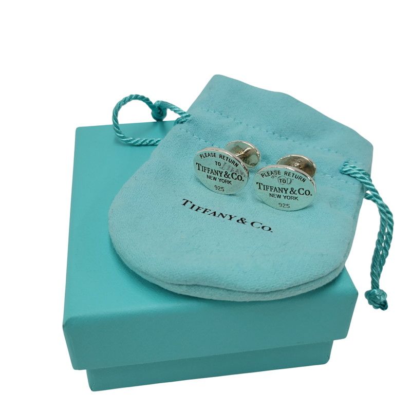 【中古品】TIFFANY&Co. ティファニー 925 RETURN TO SILVER OVAL CUFFS リターン トゥ オーバル ...