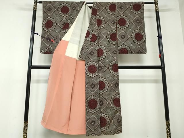 平和屋着物＃道中着 本場大島紬 単衣 総絣 正絹 逸品 BAAU0100gt