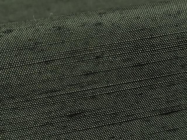 平和屋着物○男性 紬 アンサンブル 色無地 千歳緑色 正絹 逸品