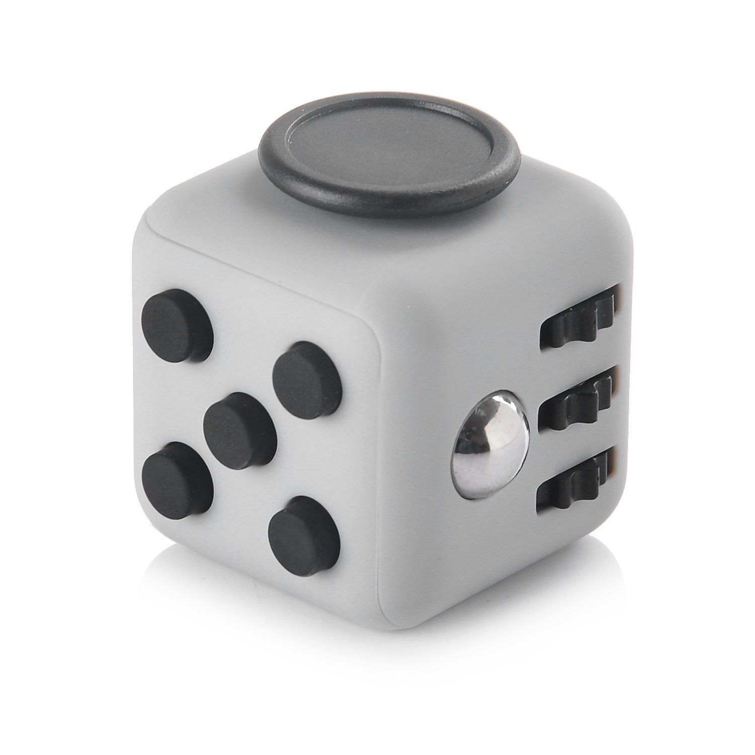 ストレス解消キューブ 6in1 リリーフ サイコロキューブ 手持ち無沙汰を解消する玩具 おもちゃ フィジェットキューブ 気分転換 プレゼント HelloGO ポケットゲーム（グレー+ブラック ...