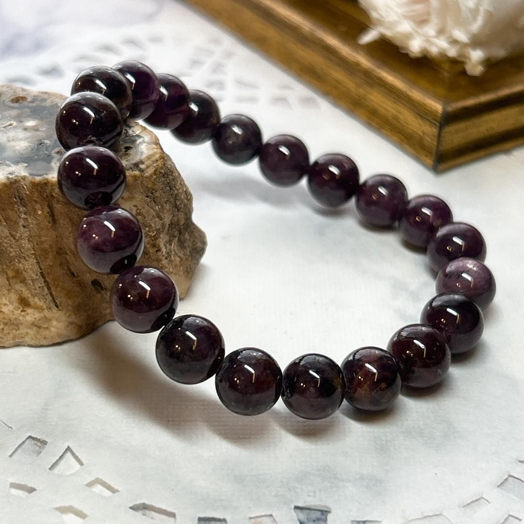 【E11448】スタールビー＊9㎜＊ブレスレット＊Ruby＊bracelet - メルカリ