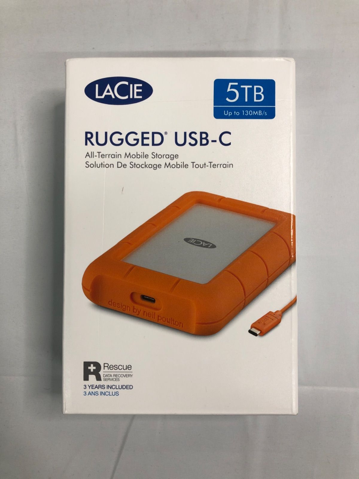 X114 LaCie ラシー ポータブルHDD 5TB Rugged Mini USB-C Mac/iPad/Windows対応 ...