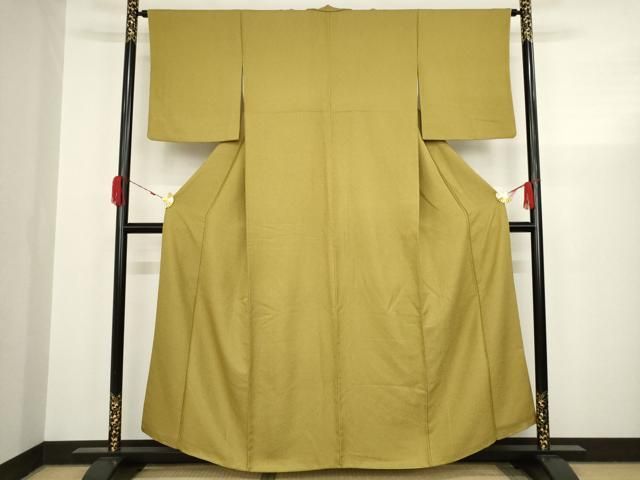 平和屋着物□上質な色無地 吉祥花地紋 伽羅色 正絹 逸品 CAAS2616xi