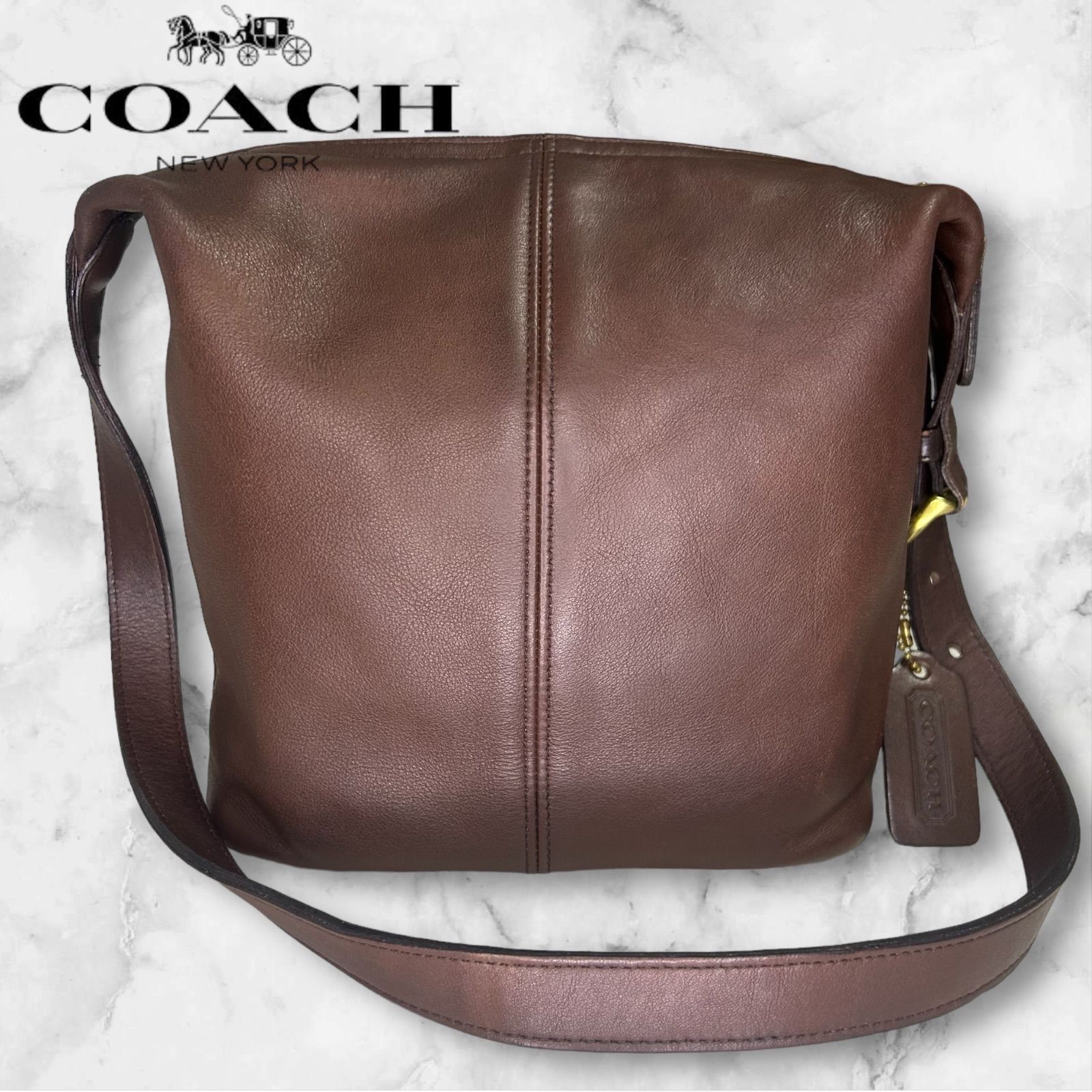 【美品】COACH オールドコーチ ショルダーバッグ グラブタンレザー USA製 4148 刻印付き 内側ポケット レディース - メルカリ
