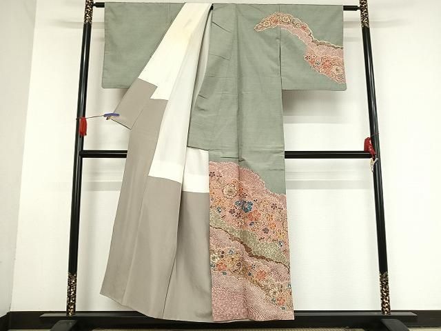 平和屋着物○石川県指定無形文化財 牛首紬 白山工房 手織り 訪問着