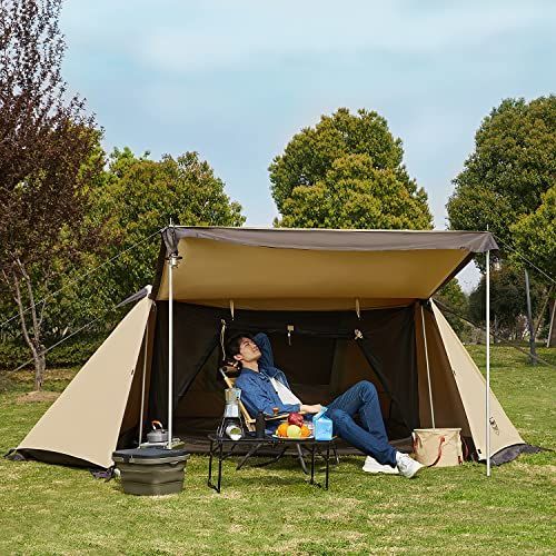 ベージュ TIMBER RIDGE パップテント 1人用 軍幕テント アルミポール 軽量 コンパクト 簡単設営 UVカット加工 耐水圧 焚火 ...