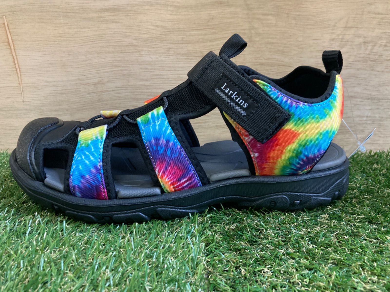 ラーキンス スポーツサンダル LARKINS L-6514 レインボー 25〜27cm メンズ マジック サンダル アウトドア 軽量 つま先隠れる 虹色 25cm 25.5cm 26cm 26 ...
