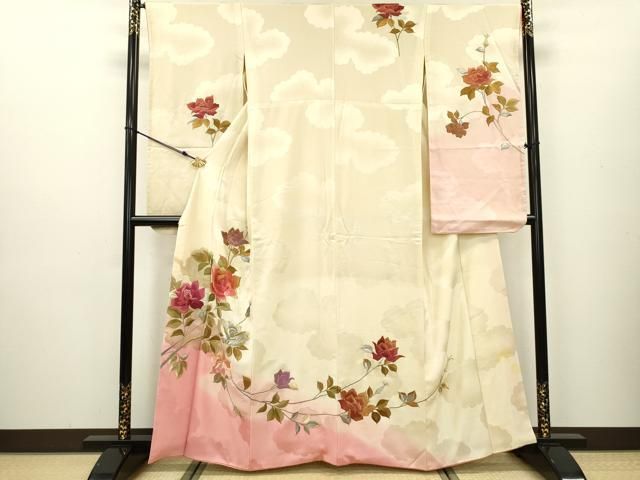 平和屋着物○小振袖 二尺袖 舞桜 洗える着物 AAAW9286zg