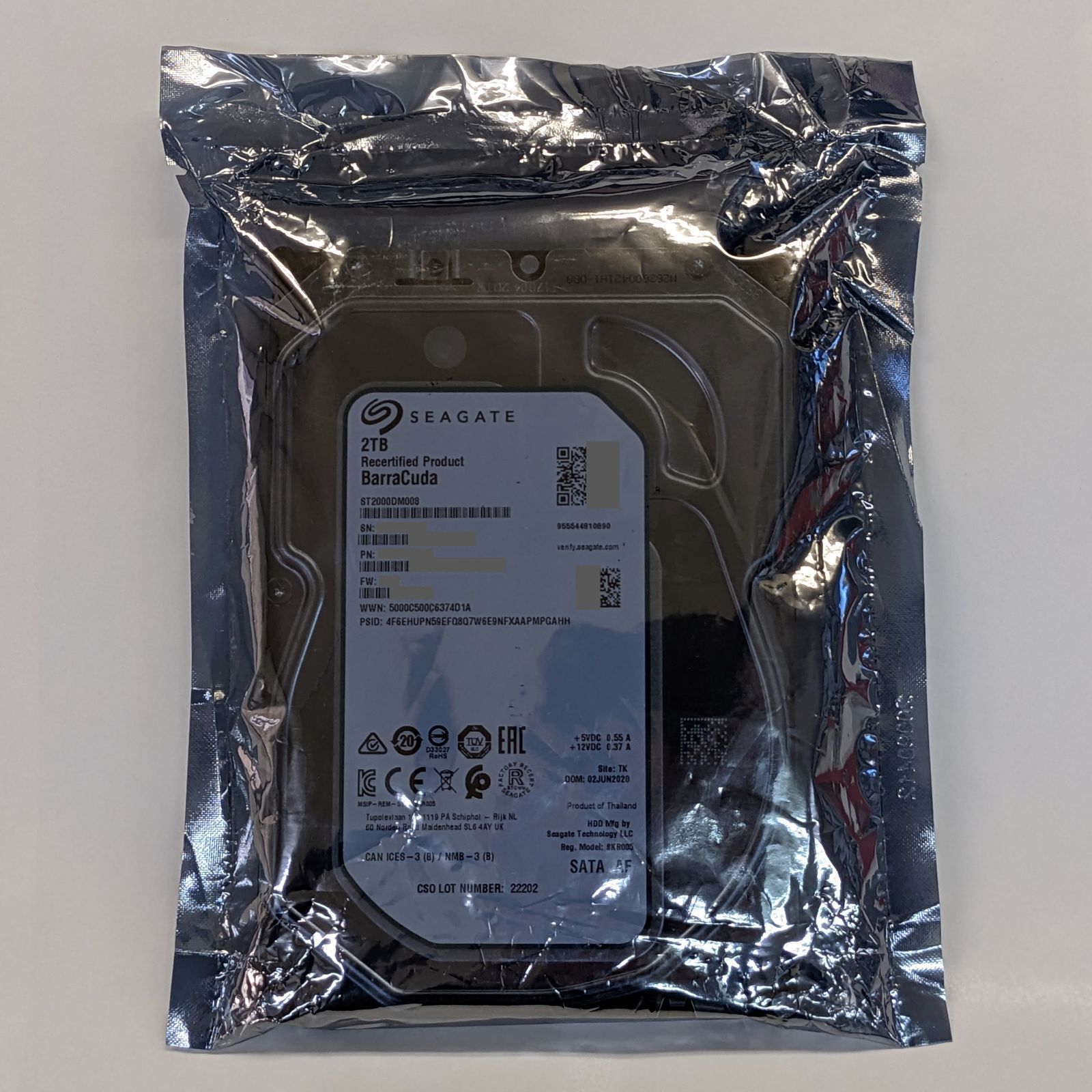 Seagate BarraCuda 3.5インチ HDD 2TB(RMA交換品) - メルカリ