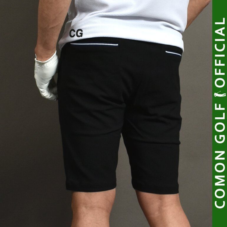 新品【COMONGOLF/コモンゴルフ】接触冷感スーパーストレッチゴルフショートパンツ/ブラック(CG-NF151)ゴルフウェア ゴルフパンツ ハーフパンツ 短パン 夏 膝上 大きいサイズ M ...