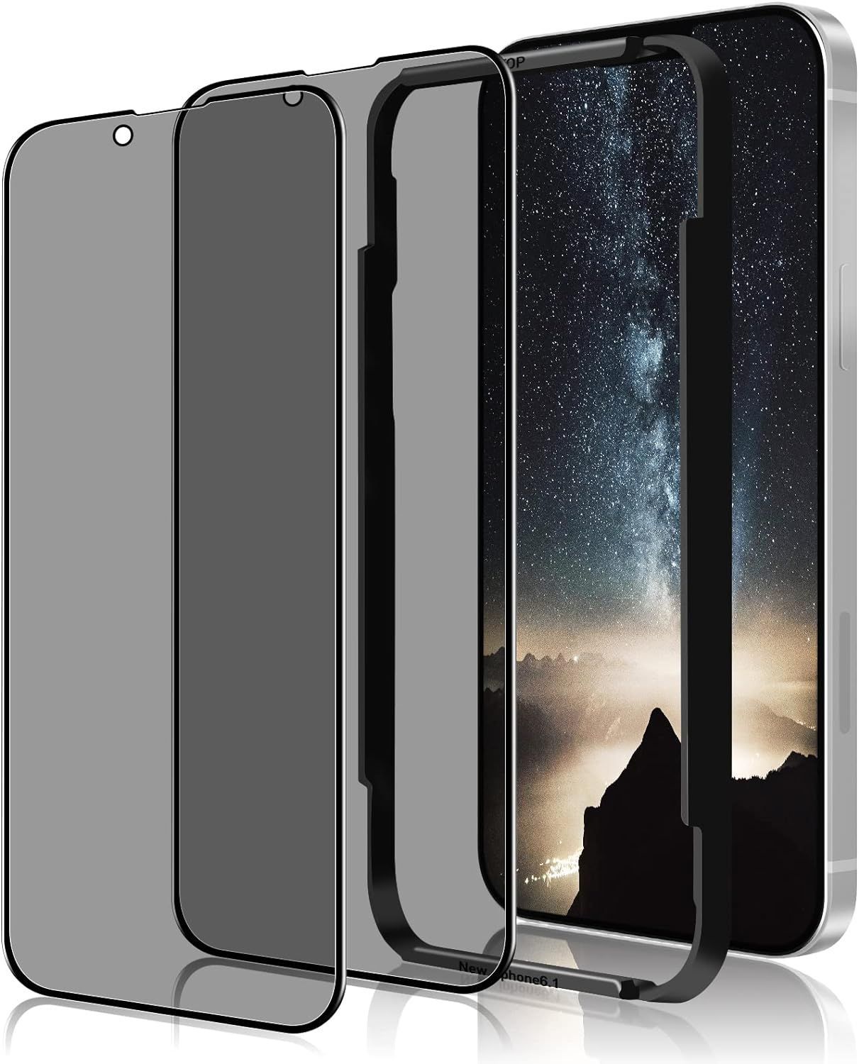 iPhone13/iPhone13 Pro 用 覗き見防止保護フィルム 日本旭硝子素材 9H硬度 耐衝撃 スクラッチ防止 飛散防止 高透過率 自动吸着 ガイド枠付き アイフォン ...