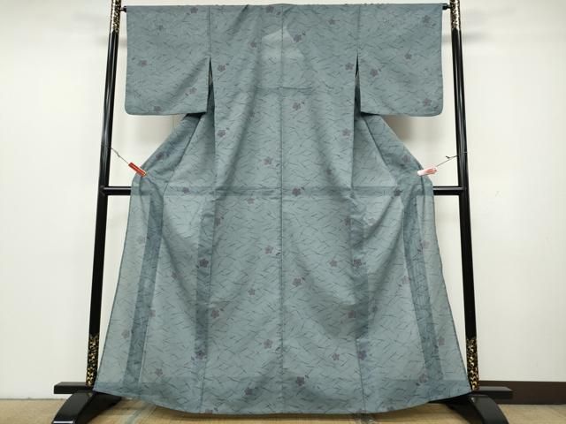 平和屋着物＊夏物 小紋 絽 枝花文 洗える着物 未使用 AAAZ6887st