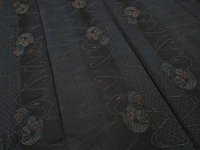 平和屋着物○本場大島紬 流水花丸文 大島紬美幸謹製 証紙付き 正絹 逸品