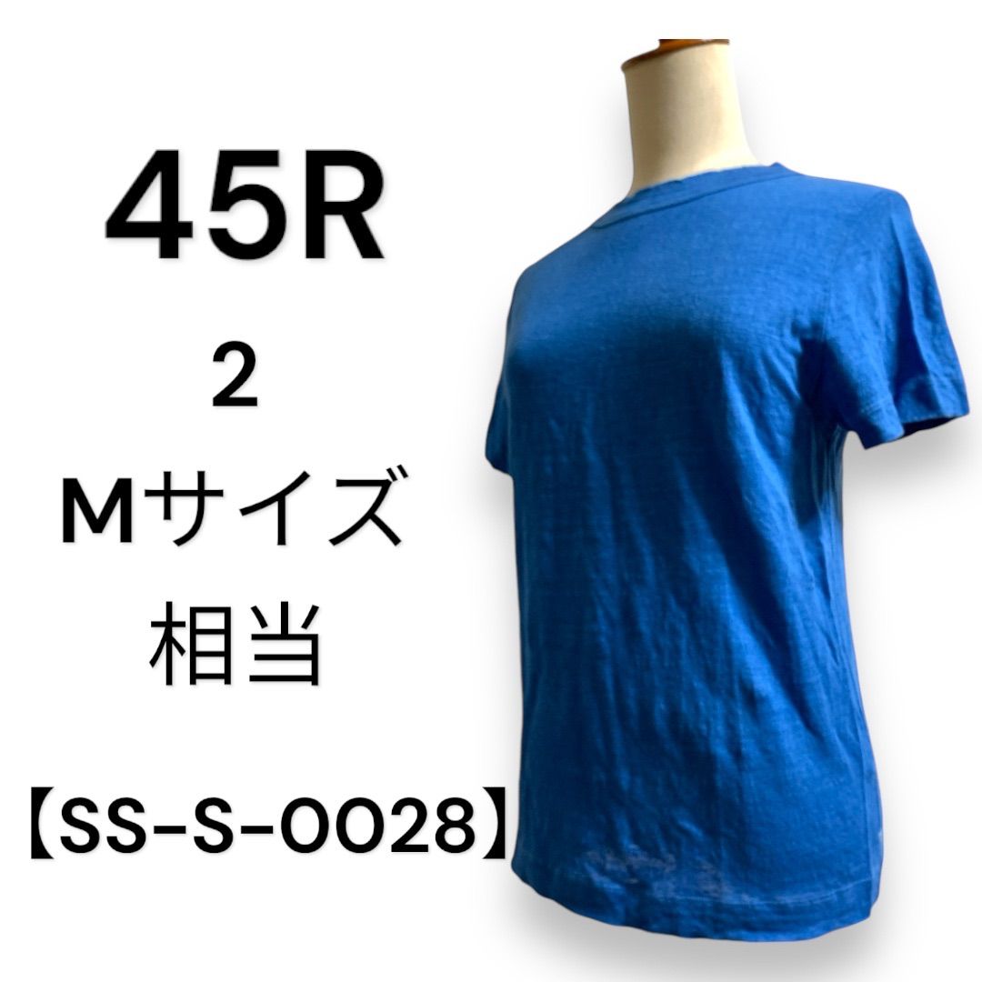 45R フォーティーファイブアール リネン Tシャツ ナチュラル レディース インディゴブルー 2/M相当 SS-S-0028 - メルカリ