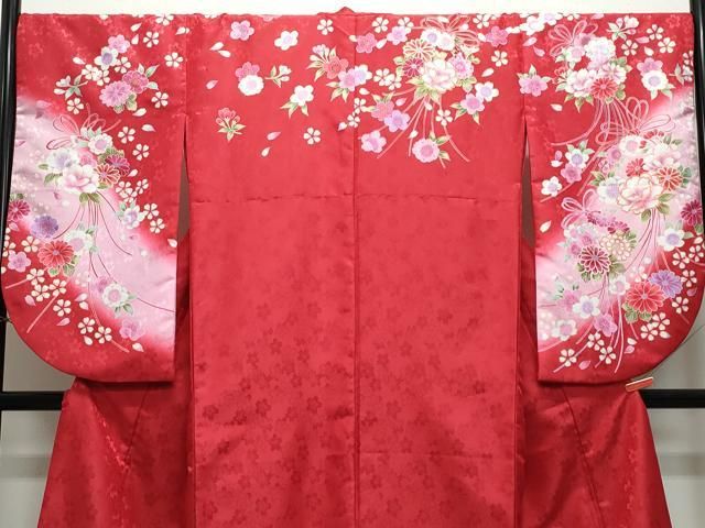 平和屋着物○小振袖 二尺袖 草花文 金彩 洗える着物 CAAZ1174vf - メルカリ