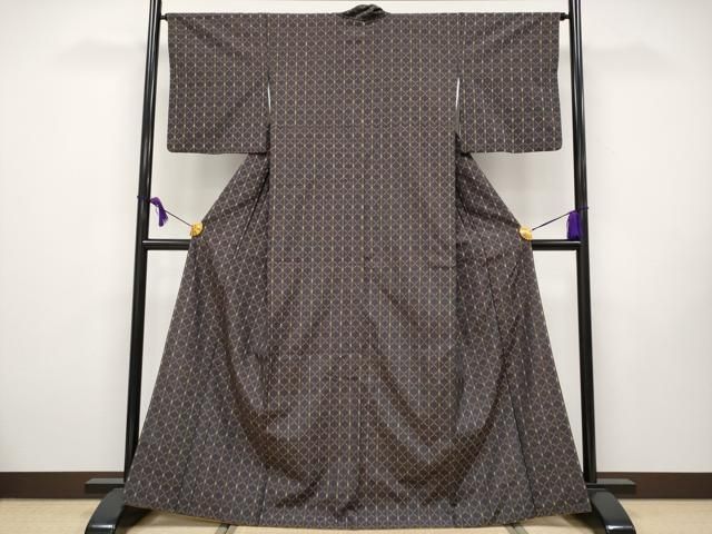 平和屋本店□極上 本場琉球 読谷山花織 紬地 紅消鼠色地 逸品