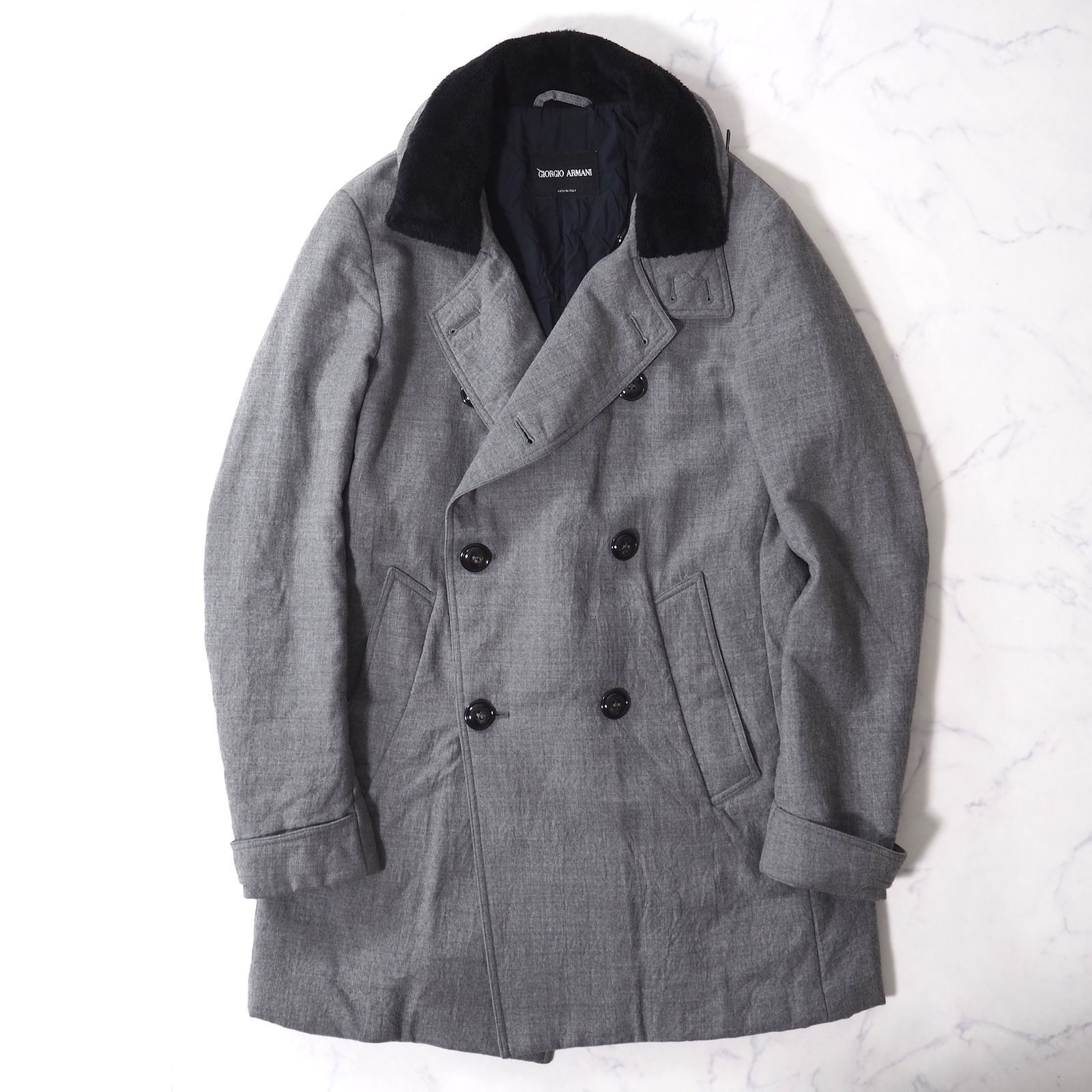 美品 ジョルジオアルマーニ GIORGIO ARMANI イタリア製 20年製 ヴァージンウール パテッド ジャケット 中綿 46 グレー メンズ 正規品 4-YL002 - メルカリ