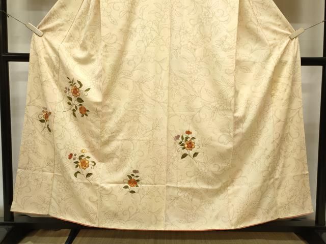 平和屋着物 訪問着 友禅 枝花文 暈し染め 正絹 逸品 DAAO2236ud(仕立て