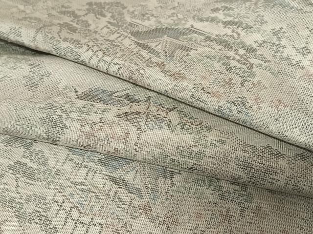 平和屋着物▽本場大島紬 単衣 白大島 9マルキ 140亀甲 吉祥文