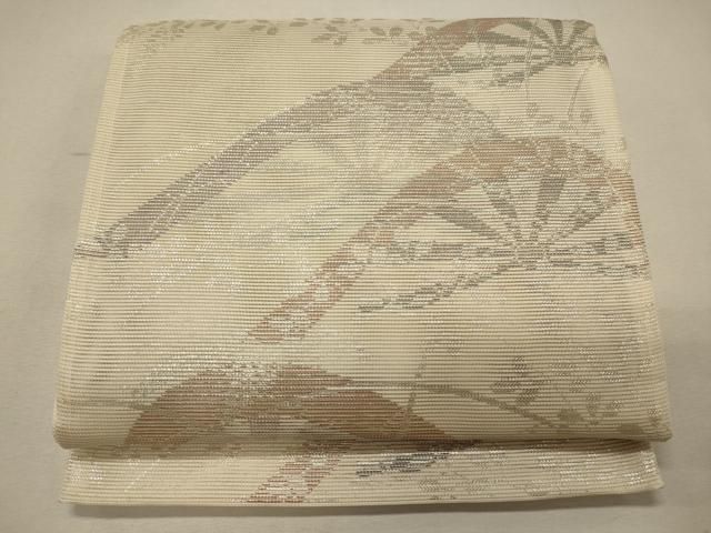 平和屋着物＊夏物 太鼓柄袋帯 横段幾何学文 金彩 正絹 逸品