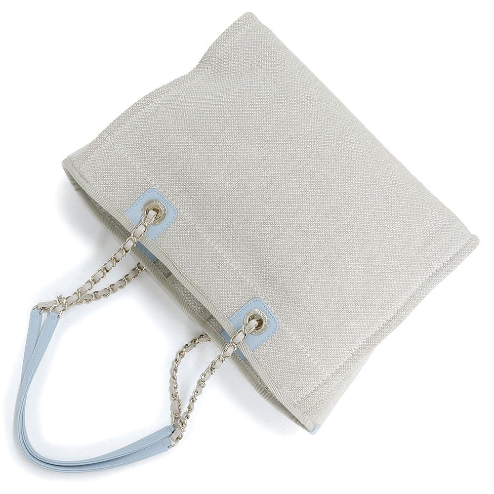 シャネル ココマーク チェーン ドーヴィル MM トートバッグ キャンバス