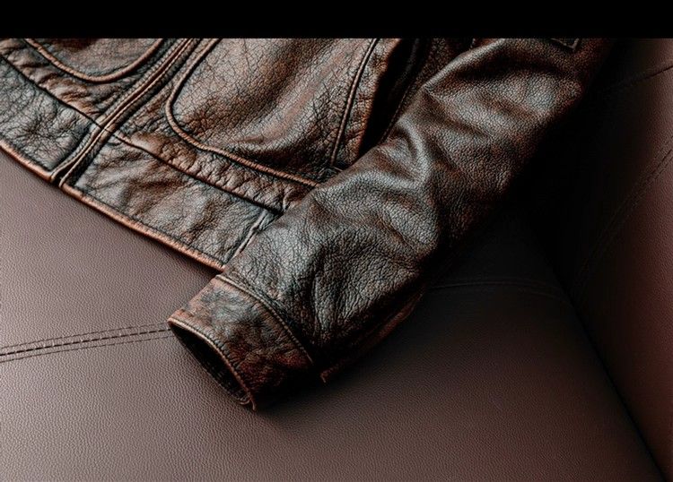 新品未使用 h メンズ 本革 レザージャケット 牛革 フライトジャケット 高級 头层牛皮 复古風 手作り風 ヴィンテージ加工 飛行服 ...